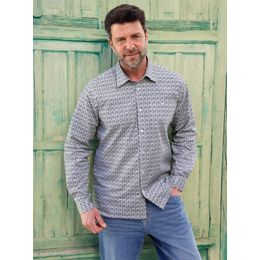 Marco Donati Herren Langarmhemd, grau, Gr. 41, bedruckt, gemustert, 100% Baumwolle, Hemden