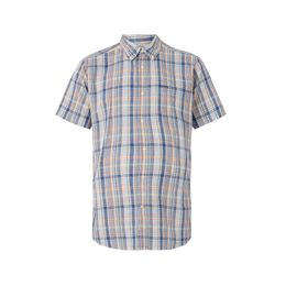 Barbour Button Up Shirt 'Elton' male size S Gentian / Limone / Orange / Egg shell
