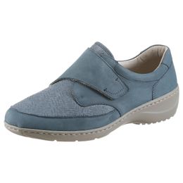 Waldl&auml;ufer WALDL&Auml;UFER Damen Klettschuh "Kya-Soft", Gr. 4, blau, Nubukleder, Textil, Schuhe, Komfortschuh, Halbschuh in komfortable Weite K = extraweit
