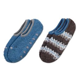 Tchibo - 2 Paar Hausschuhsocken - Damen - Gr. 35-38 - silber