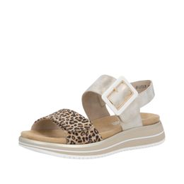 Remonte Damen Plateausandale, Gr. 38, beige, Lederimitat, Textil, metallic, Schuhe, Sandalette, Keilsandale, Sommerschuh mit Lite ́n Soft-Ausstattung