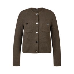 Rabe Damen Cardigan, braun, Gr. 40, unifarben, Strick, Obermaterial: 70% Baumwolle, 30% Polyester, Strickjacken, mit dekorativen Kn&ouml;pfen