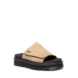 Dr. Martens Damen Pantolette "Zebzag", Gr. 43, beige, Nubukleder, Schuhe, Plateau Slipper, Sommerschuh, Schlupfschuh mit gro&szlig;er Klett-Bandage