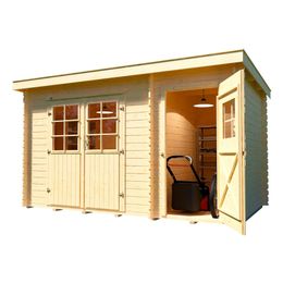 Weka Gartenhaus mit separatem Raum - 390x246x222cm - naturfarben -