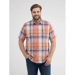 Lerros Herren Kurzarmhemd "Kariertes Kurzarmhemd in gro&szlig;en Gr&ouml;&szlig;en", bunt, Gr. XXXL, 71% Baumwolle, 29% Leinen, Hemden