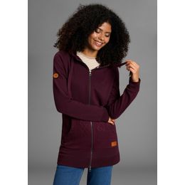 Kangaroos Damen Kapuzensweatjacke, lila, Gr. 40, unifarben, angeraute Sweatware;Strick, Obermaterial: 60% Baumwolle, 40% Polyester. Kapuze: 57%