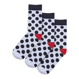 Urban Classics Herren Basicsocken "Urban Classics Unisex Basic Polka Dot Socks 3-Pack", Gr. 47wei&szlig;, schwarz, Baumwolle, Elasthan, Polyester, Socken