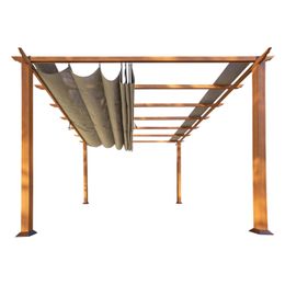 Tchibo - Aluminium-Pergola in Holzoptik - 350x350x235cm - braun -