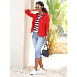 Heine Damen Sweatblazer "Sweatblazer", rot, Gr. 40, 76% Polyester, 20% Viskose, 4% Elasthan, Blazer