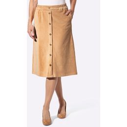 Classic Basics Damen Cordrock, beige, Gr. 19, unifarben, 60% Baumwolle, 38% Polyester, 2% Elasthan, R&ouml;cke