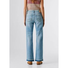 Pepe Jeans Damen 5-Pocket-Jeans "STRAIGHT JEANS MW ARROW"bleached, Gr. 32, Denim/Jeans, Obermaterial: 99% Baumwolle, 1% Elasthan, Jeans, mit leicht