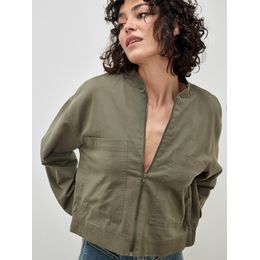 Apricot Damen Bomberjacke "Jacke", gr&uuml;n, Gr. 10, unifarben, Obermaterial: 56% Baumwolle CO. 42% Lyocell CLY. 2% Elasthan EL., Jacken, mit weiten Armen