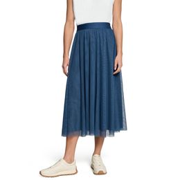 Zero Damen Midirock "Damen mit elastischem Bund", blau, Gr. 34, T&uuml;ll, Obermaterial: 100% Polyester. Futter: 35% Viskose, 65% Polyester, R&ouml;cke,