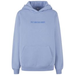 MISS TEE Damen Kapuzenpullover "Miss Tee Just Another EMB Fluffy Hoody", blau, Gr. XS, unifarben, 100% Baumwolle, Pullover