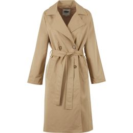 Urban Classics Damen Winterjacke "Urban Classics Ladies Trenchcoat", beige, Gr. S, unifarben, 100% Polyester, Jacken