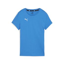 Puma Damen Trainingsshirt "TEAMGOAL CASUALS TEE WMN", blau, Gr. M, unifarben, Jersey, Obermaterial: 100% Baumwolle, Shirts, T-Shirt, mit