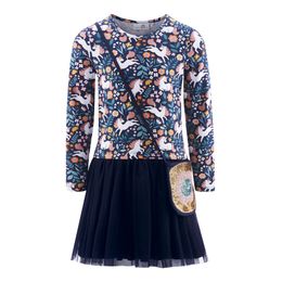 happy girls Kleid und Tasche M&auml;dchen Gr&ouml;&szlig;e 98/104 navy / gold / puder / wei&szlig;