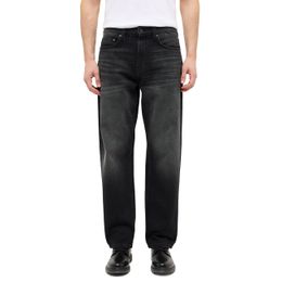 Mustang Herren Straight-Jeans "Herren Style Jeff Relaxed Straight", schwarz, Gr. 32, unifarben, Denim/Jeans, 100% Baumwolle, Jeans
