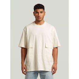 G-Star Raw G-STAR Herren T-Shirt "Utility Fabric Mix T-Shirt", beige, Gr. M, Obermaterial: 100% Baumwolle, Shirts