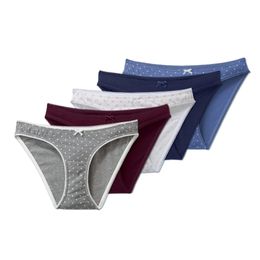 Tchibo - 5 Slips - Damen - Gr. S - wei&szlig;/print