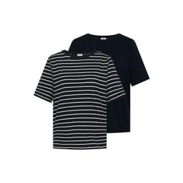 Cecil Damen T-Shirt, schwarz-wei&szlig;, Gr. S, gestreift, Web, 100% Baumwolle, Shirts, aus reiner Baumwolle