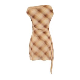 Trendyol Kleid Damen Gr&ouml;&szlig;e 42 hellbraun / dunkelbraun Sommerkleid