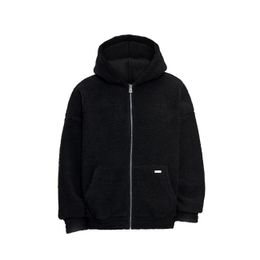DROPSIZE Herren Kapuzenpullover "Dropsize TEDDY ZIPPER", schwarz, Gr. L, unifarben, 70% Baumwolle, 30% Polyester, Pullover