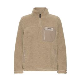 oxmo Damen Pl&uuml;schjacke "Pl&uuml;schjacke OXAbby", beige, Gr. XS, Obermaterial: 100% Polyester PES., Jacken