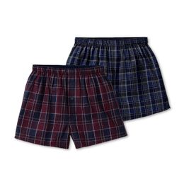 Tchibo - 2 Flanell-Boxershorts - Herren - Gr. L/6 - wei&szlig;/kariert