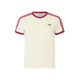 adidas originals T-Shirt '3 STRIPES SLIM' Damen Gr&ouml;&szlig;e XXS elfenbein / blutrot