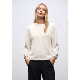 Street One Damen Rundhalsshirt, wei&szlig;, Gr. 40, unifarben, Stoff, 72% Polyamid, 25% Polyester, 2% metallisierte Fasern, 1% Elasthan, Shirts, mit