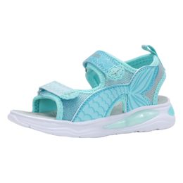 Kangaroos M&auml;dchen Sandale "K-SLS ARIEL", Gr. 26, blau, Mesh, Synthetik, Schuhe, mit Blinkfunktion, sportlicher Stil, mit Gummilaufsohle