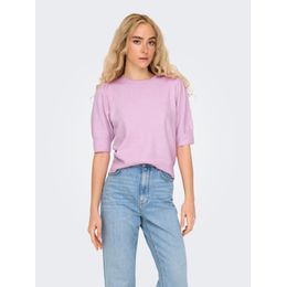 Only Damen Strickpullover "ONLRICA LIFE 2/4 PULLOVER KNT NOOS", rosa, Gr. L, meliert, Strick, Obermaterial: 93% Polyester, 4% Nylon, 3% Elasthan,