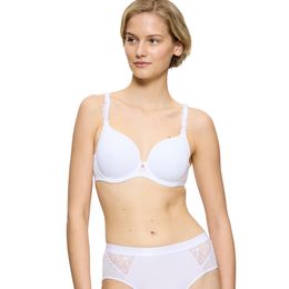 Triumph Damen B&uuml;gel-BH "Wild Azalea Florale WP", Gr. 75, wei&szlig;, Microtouch, Obermaterial: 56% Polyester, 28% Polyamid, 16% Elasthan, BHs, mit Stickerei