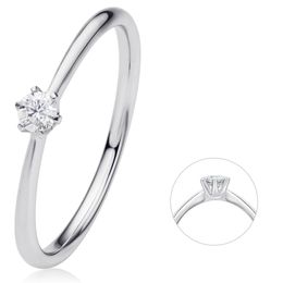 ONE ELEMENT Damen Diamantring "0.1 ct Diamant Brillant Ring aus 585 Wei&szlig;gold", 48, 0,1, Diamanten Gold Wei&szlig;gold 585, silber, Diamanten, Gold,