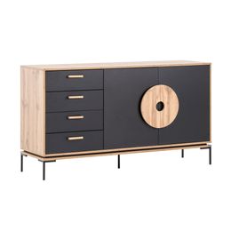 LOOKS by Wolfgang Joop Sideboard mit Griffapplikation - 154,5x45x85,5cm - schwarz -