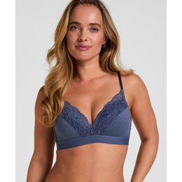 Hunkem&ouml;ller HUNKEM&Ouml;LLER Damen B&uuml;gelloser BH "Sophie Padded Non-Underwired Bra", Gr. 75, blau, 64% Polyamid, 27% Polyester, 9% Elasthan, BHs