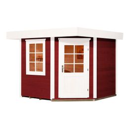Weka Gartenhaus mit Eck-Eingang - 278x278x237cm - wei&szlig; -