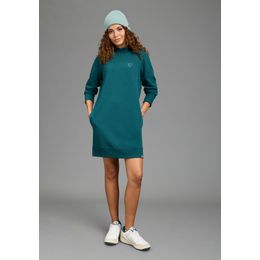 Kangaroos Damen Longsweatshirt, gr&uuml;n, Gr. 36, angeraute Sweatware, Obermaterial: 80% Baumwolle, 20% Polyester, Sweatshirts, mit Rippkragen, aus