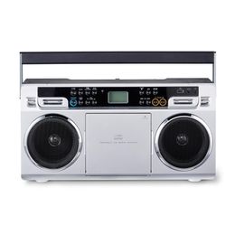 Lenco Scd-580 tragbare Boombox im 80er-Jahre-Stil - silber