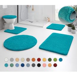 Badematte Kleine Wolke, H:30mm, blau, Polyacryl, Badematten, "RELAX, Badvorleger, Badezimmer Teppich", Badteppich, meliert, rechteckig, rund & als