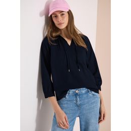 Cecil Damen Klassische Bluse, blau, Gr. XXL, unifarben, Web, 100% Baumwolle, Blusen, aus reiner Baumwolle