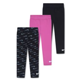 Nike Sportswear M&auml;dchen Leggings, bunt, Gr. 7, Obermaterial: 95% Baumwolle, 5% Elasthan, Hosen, 3-teiliges Set, f&uuml;r Kinder, mit Gummizug