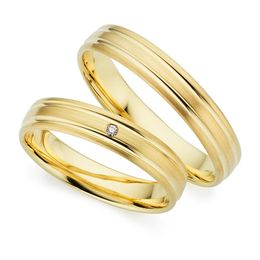 Phoenix PH&Ouml;NIX Damen Trauring "Schmuck Partnerring Ehering Verlobungsring Freundschaftsring", 64, 0,01 SI = kleine Einschl&uuml;sse mit Brillant, Silber 925