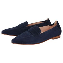 Sioux Damen Slipper "Hokulani-700", Gr. 39, blau, Obermaterial: 100% Ziegenveloursleder GOVL. 50% Rindsleder Leather cow. 50% Gummi rubber., Schuhe