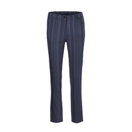 GOLDNER Damen Stoffhose "Kurzgr&ouml;&szlig;e Sportliche Strukturhose in elastischer Ware", blau, Gr. 20, Obermaterial: 45% Elastomultiester ELE. 44% Baumwolle