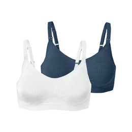 Tchibo - 2 Seamless-Still-BHs - Damen - Gr. S - dunkelblau