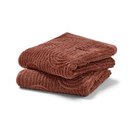 Tchibo - 2 Jacquard-Handt&uuml;cher - rotbraun