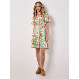Apricot Damen Minikleid "Tropisches Patchwork-Minikleid", bunt, Gr. 42, gemustert, gewebt, Obermaterial: 85% Viskose CV. 15% Leinen LI., Kleider, mit