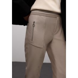 Street One Damen Stoffhoselight terra mocha, Gr. 42, unifarben, Stoff, 96% Polyamid, 4% Elasthan, Hosen, im Loose Fit